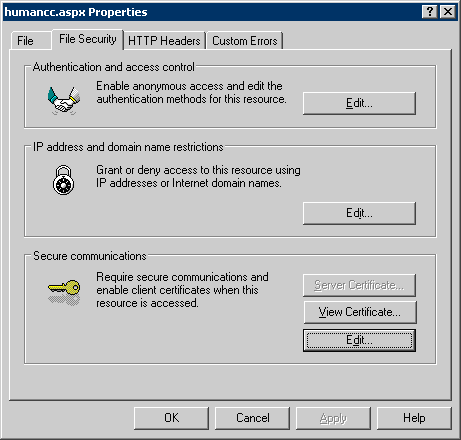 System Configuration - SSL and SSH - SSL - Client Certs - IIS Configuration